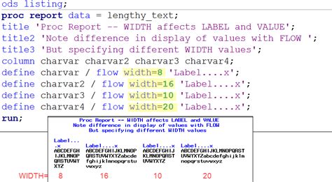 How To Solve Variable Length Problems In Output Using Proc Report Sas