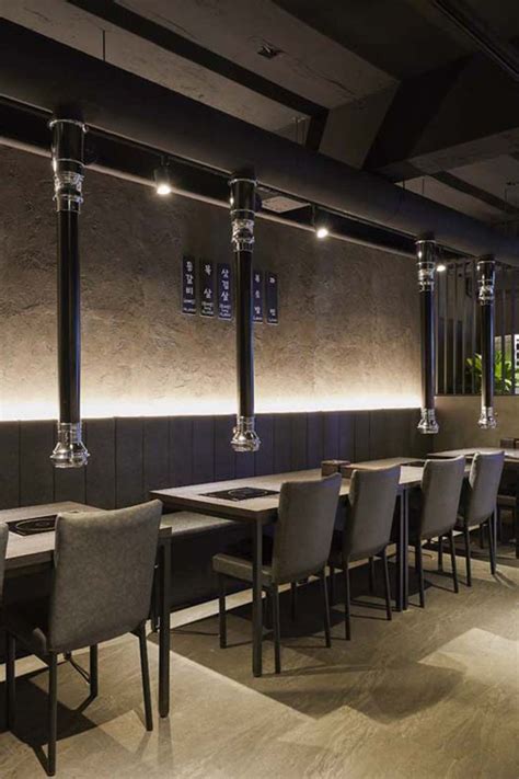 No739 오늘돼지 조명으로 포인트를 준 블랙톤의 25평 고깃집 인테리어 Restaurant Interior