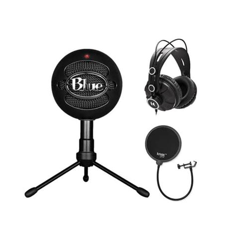 Blue Microphones Snowball Ice Microphone Black With Headphones And