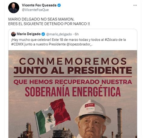 Mario Delgado comenzó gira para promocionar marcha de AMLO y Fox le