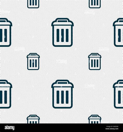 The Trash Icon Sign Seamless Pattern With Geometric Texture Vector