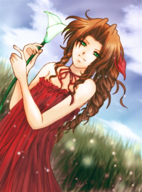 Safebooru Aerith Gainsborough Alpheraz Braid Brown Hair Final Fantasy