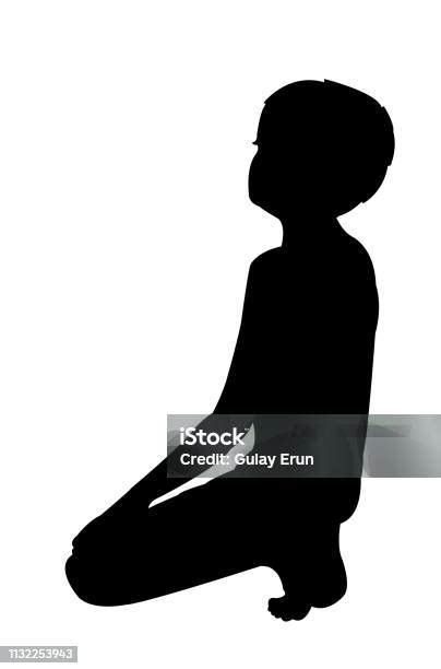 A 소년 몸 실루엣 벡터 검은색에 대한 스톡 벡터 아트 및 기타 이미지 검은색 기대기 기어가기 Istock