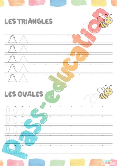 Les Triangles Et Les Ovales Fichier Graphisme Maternelle Cycle 1