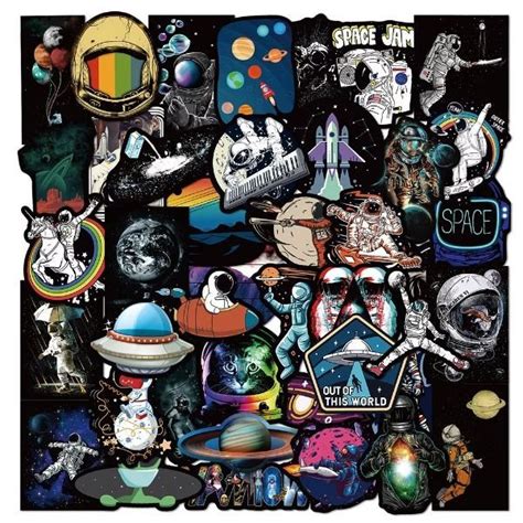 Outer Space Astronaut Graffiti Stickers Outer Space Graffiti