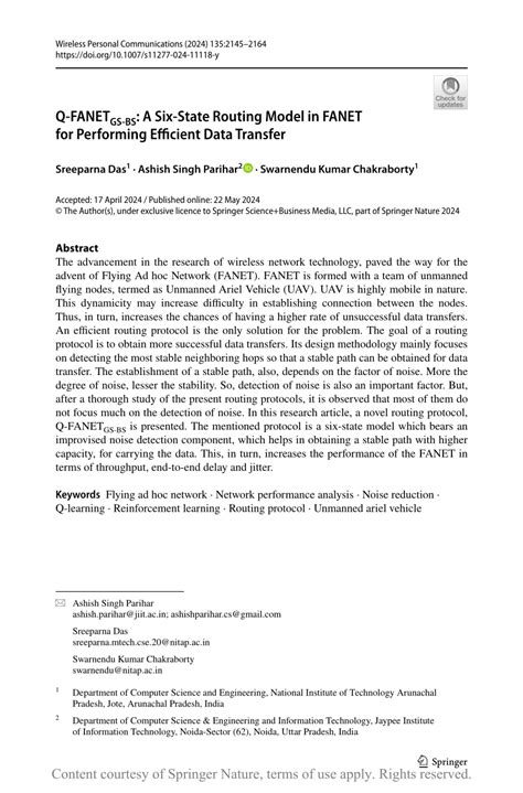 Q Fanetgs Bs A Six State Routing Model In Fanet For Performing Efficient Data Transfer