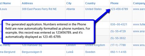 Formatting A Field As A Phone Number Web Database Applications In Minutes
