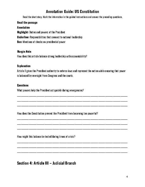 Us Constitution Annotation Guide Close Reading Primary Source Analysis