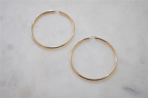 Thick Gold Hoops Real Gold Hoops Black Friday Sale 14k Gold Etsy