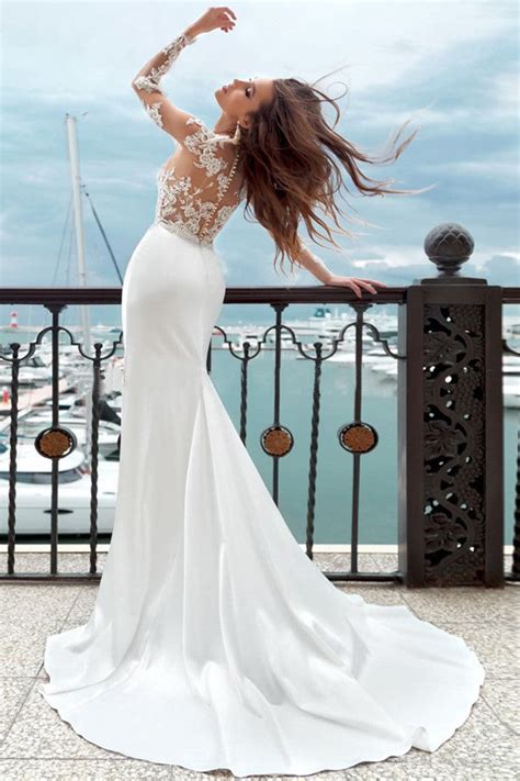 Sheer Mermaid Wedding Dresses