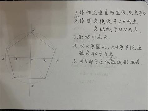 【数学】用尺规绘制一个近似正五边形