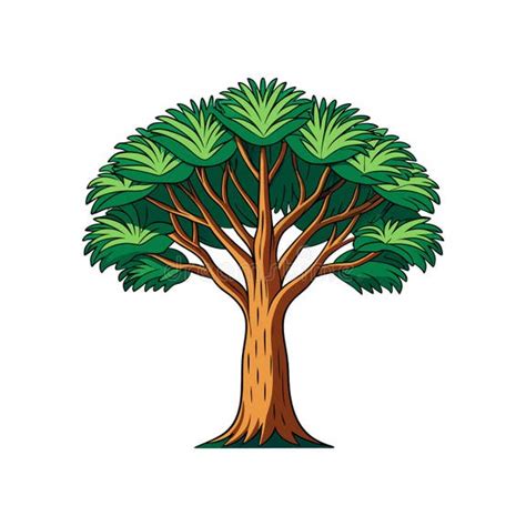 Stylish Podocarpus Tree Design Stock Illustration Illustration Of
