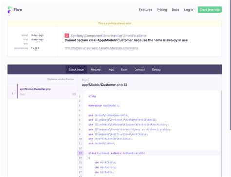 Php Laravel Cannot Declare Class App Models Customer Because The Name Is Already In Use