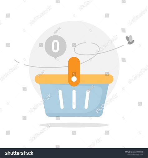 Empty Shopping Cart Concept Illustration Flat Stock Vector Royalty