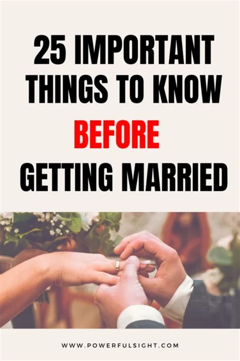25 Important Things To Know Before Getting Married Powerful Sight
