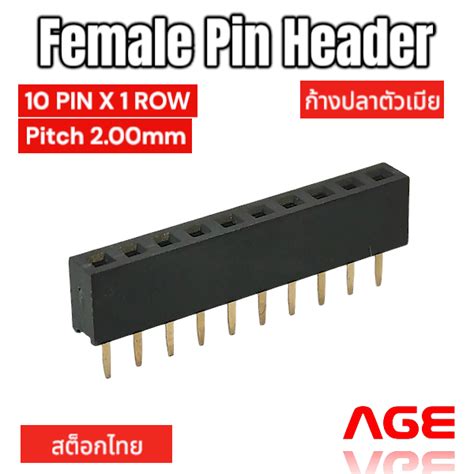 Female Pin Header 10 Pin 10PIN X 1ROW Pitch 2 00mm กางปลาตวเมย AgeBkk จำหนายและนำเขา