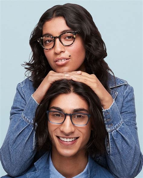 Warby Parker Dual Models In Chic Poses Eyewear Showcase Pencil One