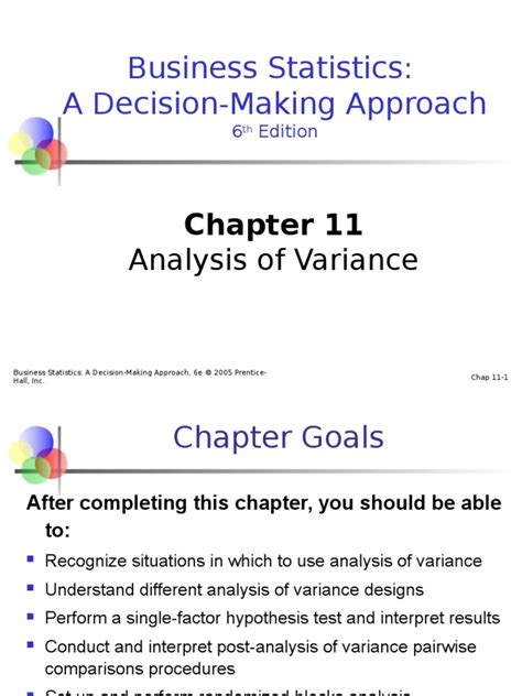 Chapter 11 Anova Pdf F Test Analysis Of Variance