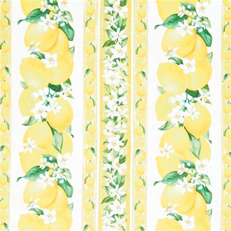 Lemon Bouquet 11 Stripes Lemon Digitally Printed Yardage