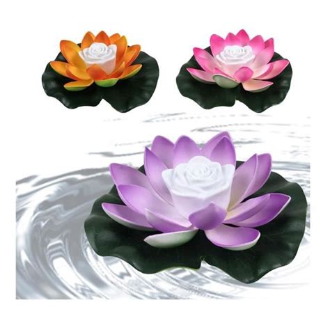Lotus Solaire Flottant Pour Piscine 3 Pièces Lumière Led étanche