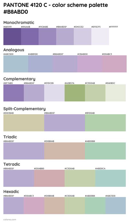 PANTONE 4120 C color palettes - colorxs.com