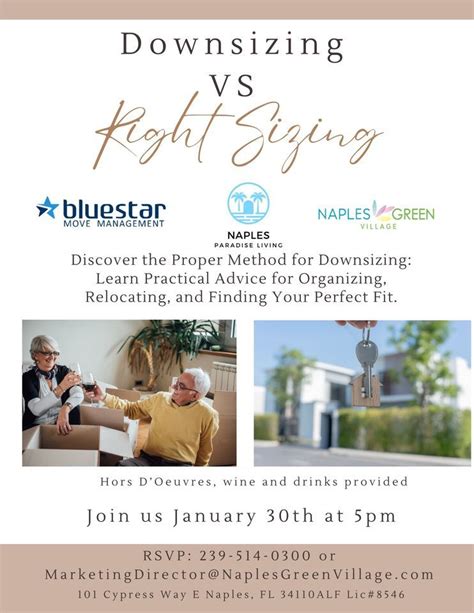 Downsizing Vs Rightsizing Naples Green Village 30 January 2024