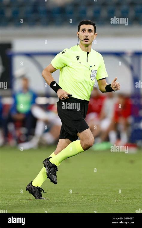 Referee Aliyar Aghayev Pictured During A Soccer Game Between Belgian