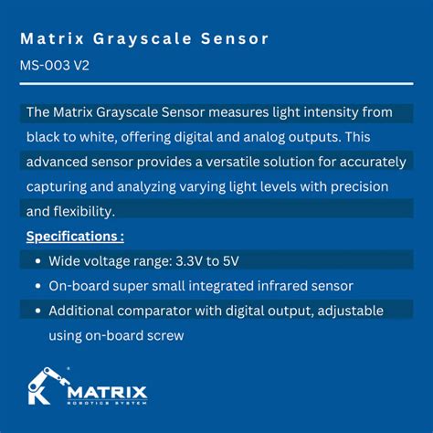 Matrix Grayscale Sensor Matrix Robotics