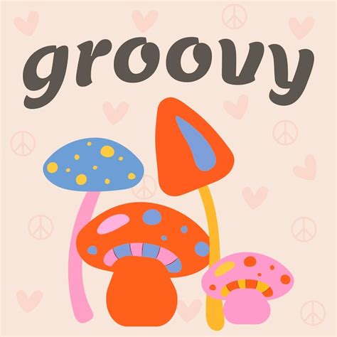 Premium Vector Card Poster Sticker Banner With Text Groovy And