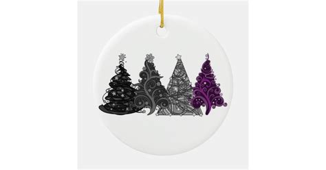 Row Of Four Asexual Pride Flag Christmas Trees Ceramic Ornament Zazzle