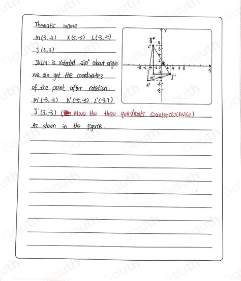 Solved Quadrilateral JKLM Is Rotated About The Origin Draw The Image Of This Rotation