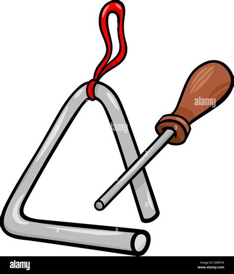 Cartoon Illustration Of Triangle Percussion Musical Instrument Clip