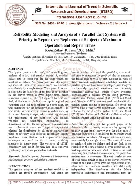 reliability modeling and analysis of a parallel unit system with