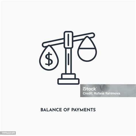 國際收支大綱圖示簡單的線性元素圖示白色背景上的獨立行付款餘額圖示細描邊符號可用於 Web移動和 Ui向量圖形及更多互聯網圖片 Istock