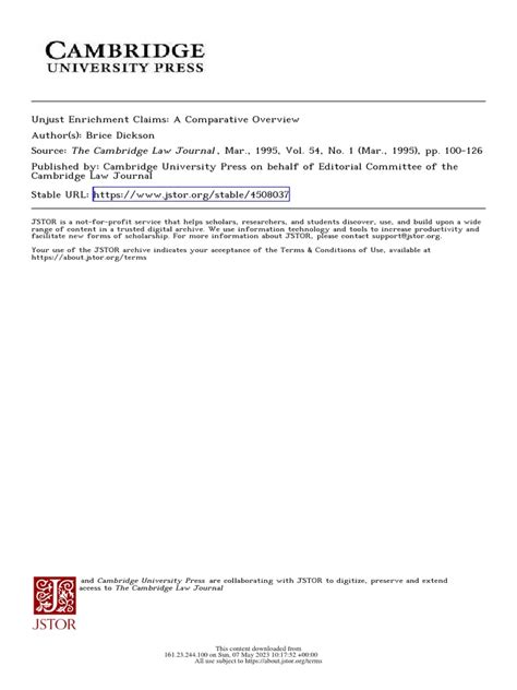 Unjust Enrichment Claims Pdf