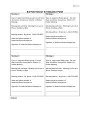 HSCO511attendenceform Docx HSCO 511 SUPPORT GROUP ATTENDANCE FORM
