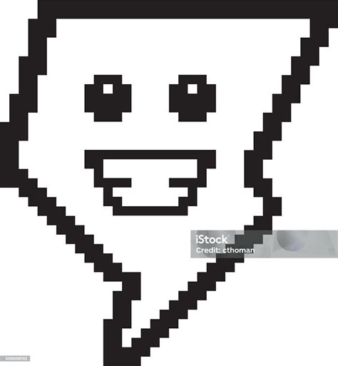 Smiling 8bit Cartoon Lightning Stock Illustration Download Image Now