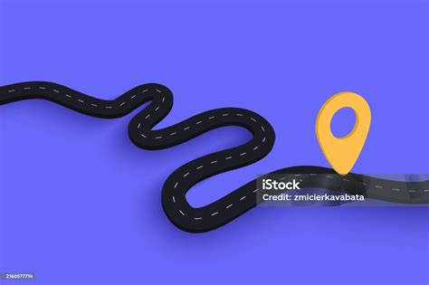 현대적인 평면 로드맵 및 여행 경로 인포그래픽 템플릿 핀 포인터 3d 아이콘과 간단한 벡터 3d 구불구불한 도로 3차원 형태에 대한 스톡 벡터 아트 및 기타 이미지 Istock