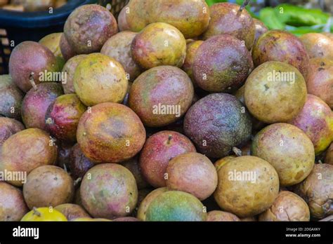 Organic Passion Fruit Passiflora Edulis For Sale At The Local Market