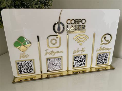 Placa Display QR CODE em Acrílico Compre online e parcele em vezes sem juros