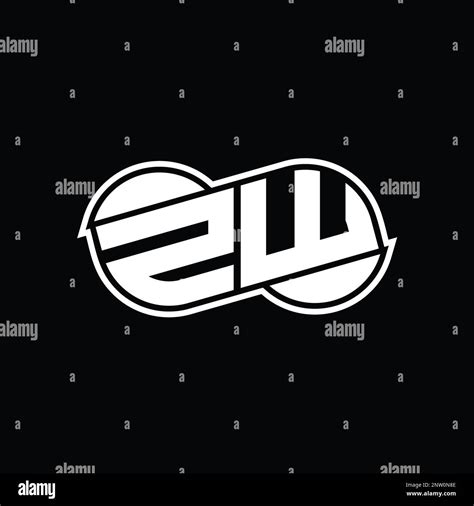 Zw Logo Monogram Abstract Infinity Shape Half Round Vector Images