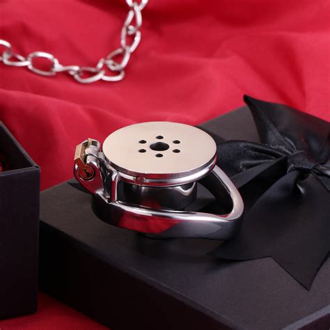 Inverted Plugged Cylinder Chastity Cage For Couple Stainless Steel