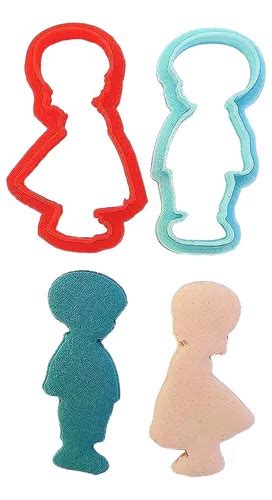 Kit Cortadores Menino E Menina Chá Revelação 5cm Parcelamento sem juros