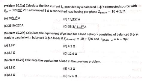 Solved Problem 102g Calculate The Line Current Ia Pr