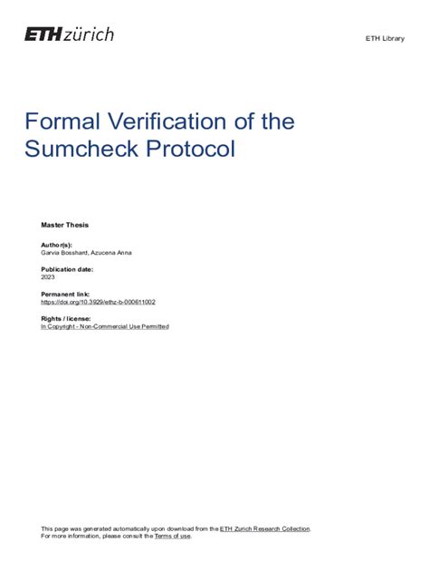 Fillable Online Formal Verification Of The Sumcheck Protocol Fax Email