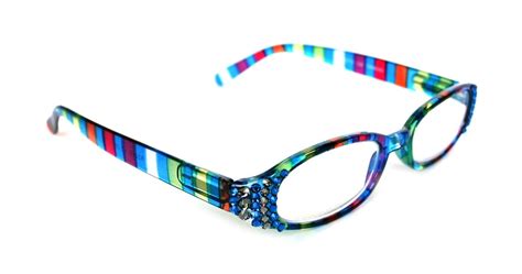 Isabella Bling Reading Glasses Women W Capri Blue Black Diamond
