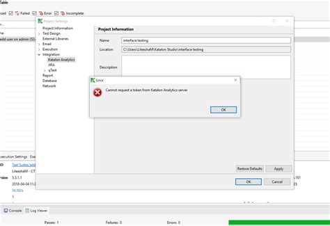 Error In Connecting Katalon Analytics Beta Bugs Report Katalon