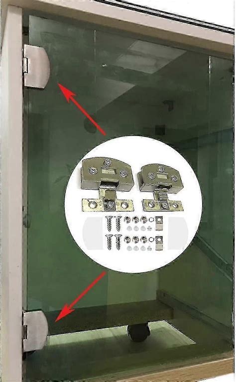 2 Pieces Stainless Steel Cabinet Glass Door Hinge Wine Cabinet Door