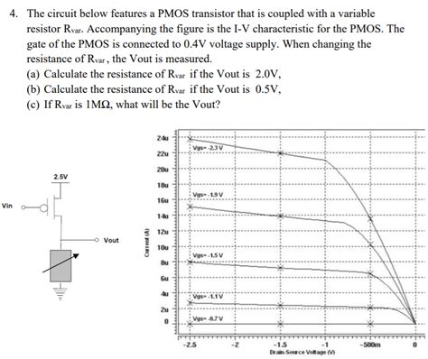 Solved 4 The Circuit Below Features A Pmos Transistor That