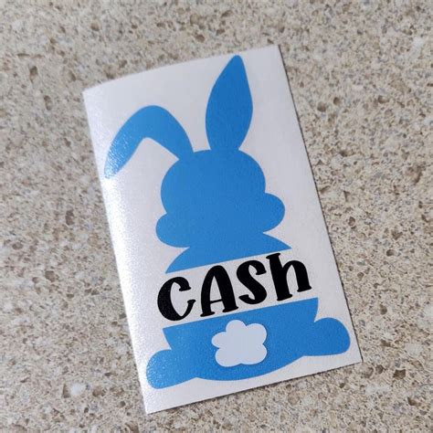 Personalized Easter Bunny Vinyl Adhesive Decal Decoration Holiday